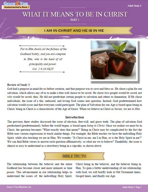 Study 4: What It Means to Be In Christ — I Am In Christ And He Is In Me ...